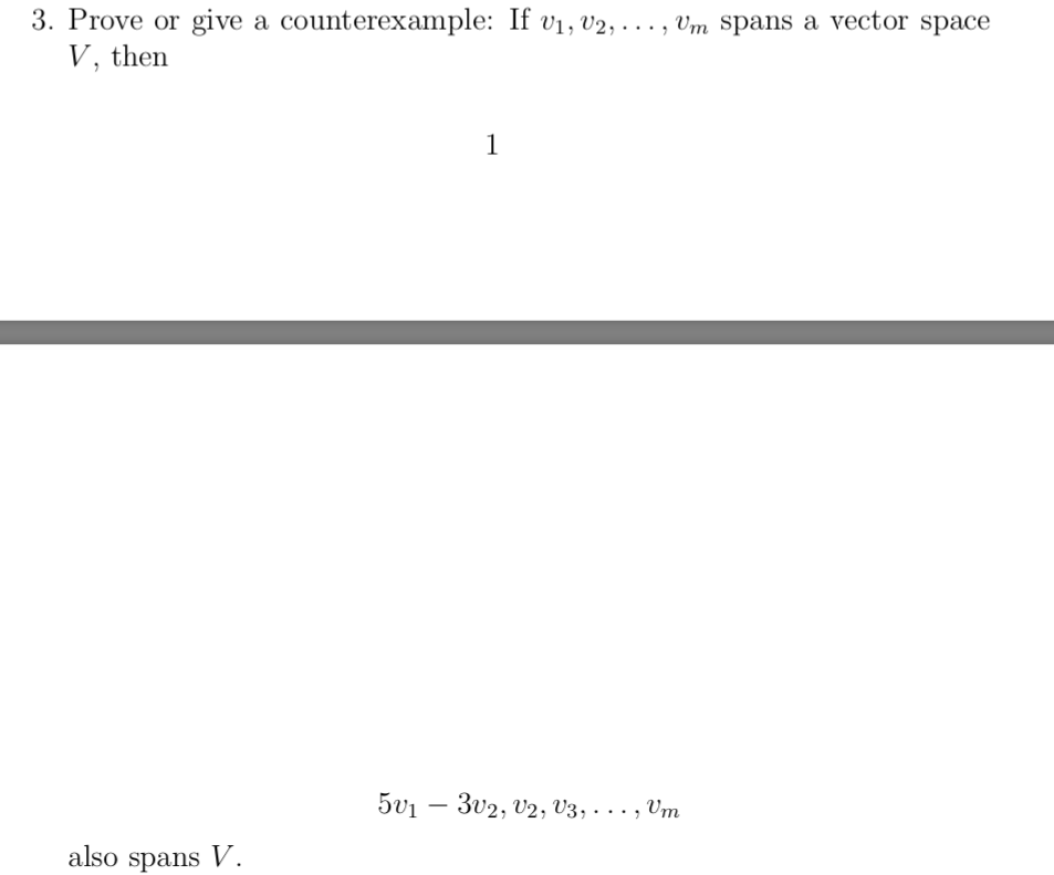 Solved 3. Prove or give a counterexample: If V1, V2, ..., Um | Chegg.com