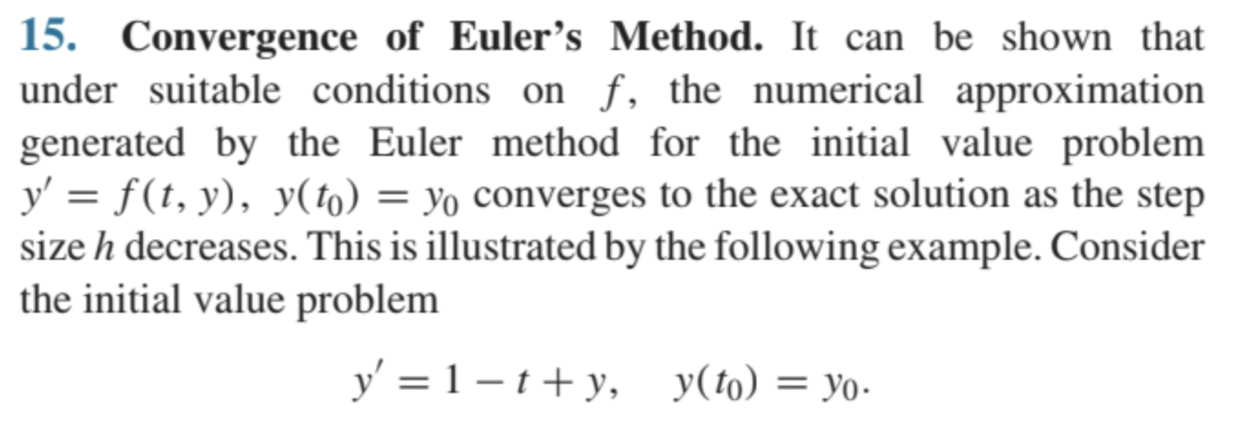 Solved 15. Convergence of Euler's Method. It can be shown | Chegg.com