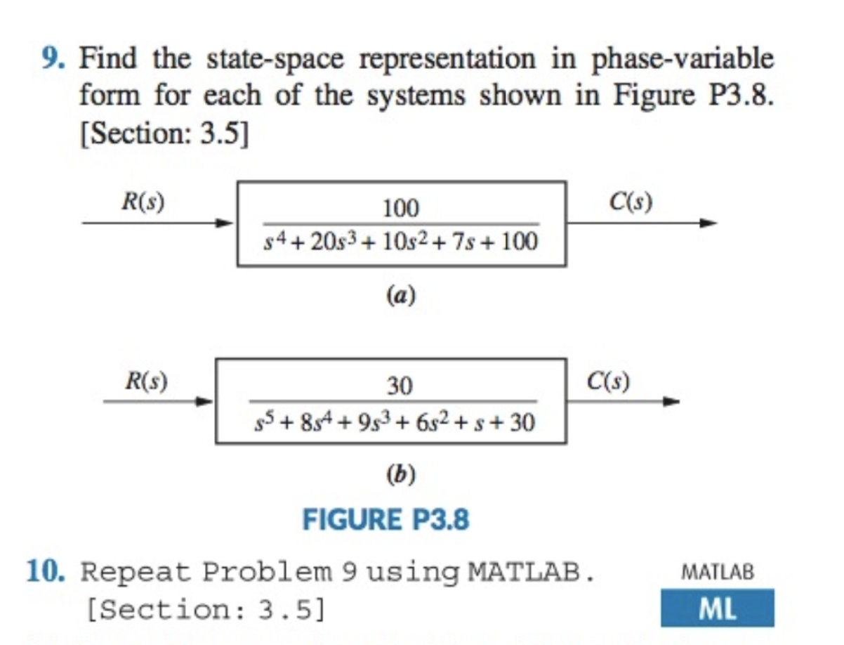 Solved 9. Find the state-space representation in | Chegg.com