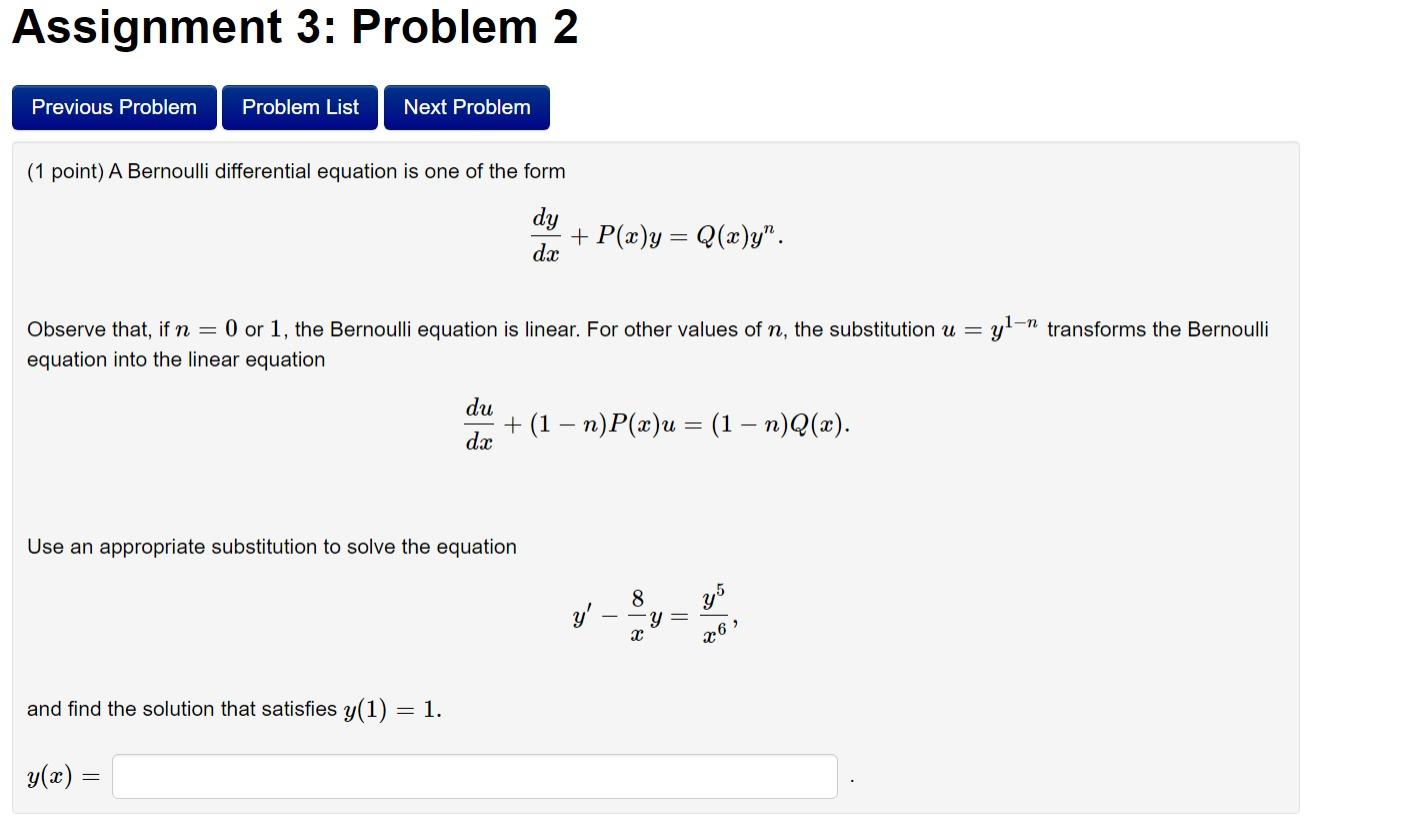Solved Assignment 3: Problem 2 Previous Problem Problem List | Chegg.com