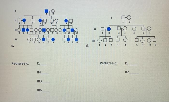 Solved For each of the pedigrees below (same as in 5a ) what | Chegg.com