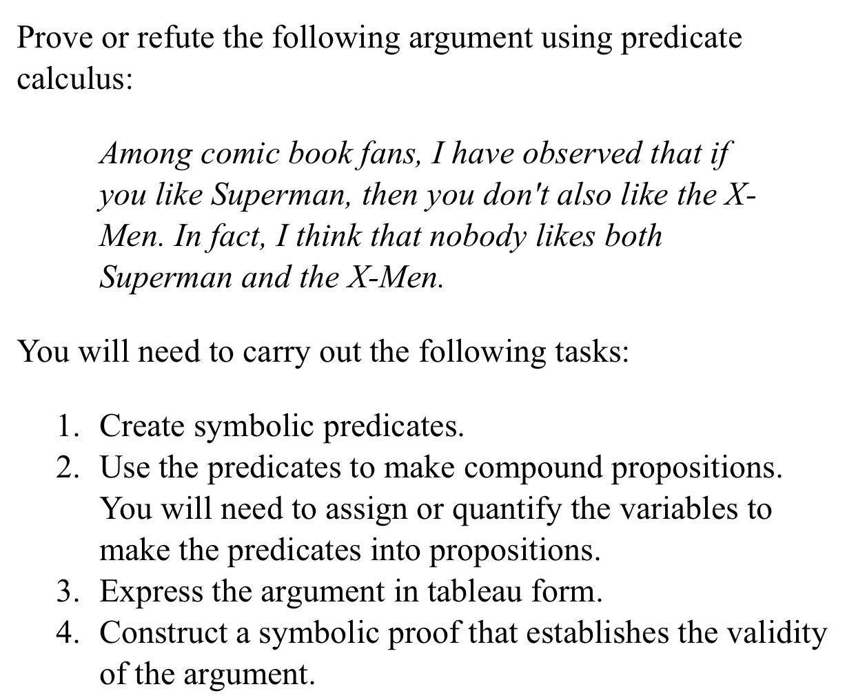Solved Prove Or Refute The Following Argument Using 
