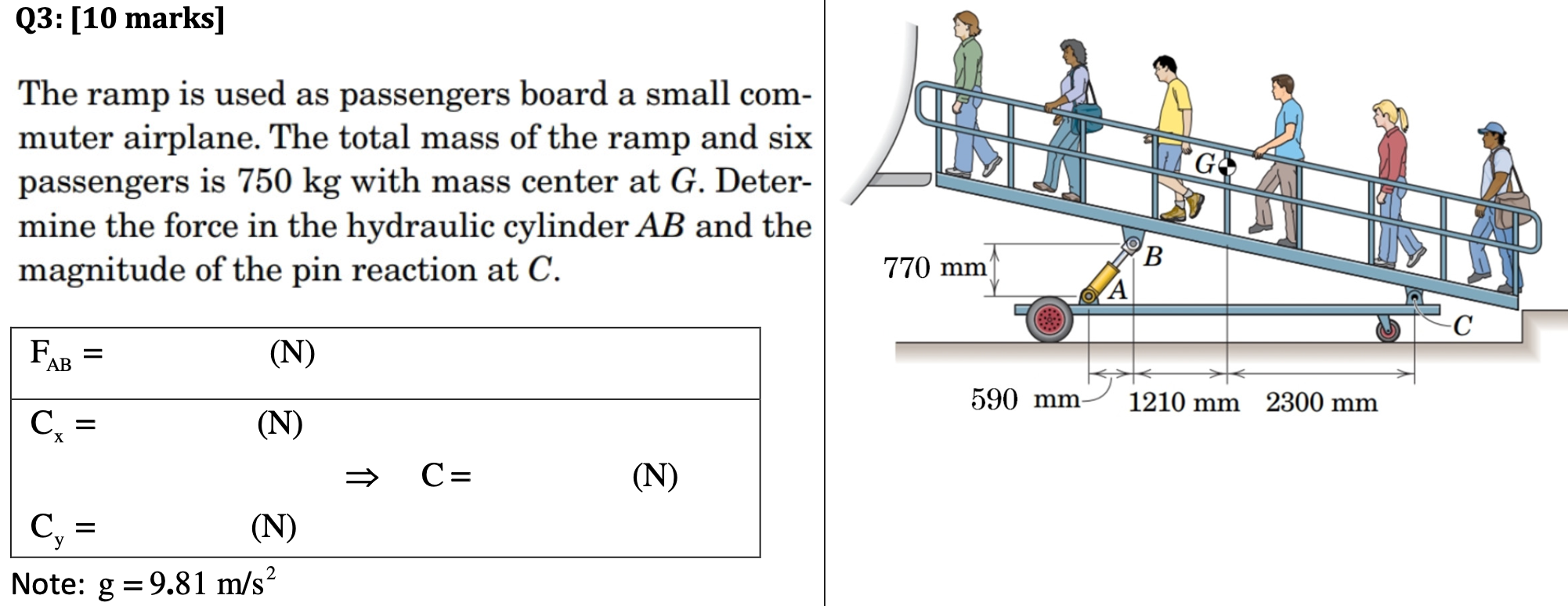 Solved Q3: (10 marks] G The ramp is used as passengers board | Chegg.com