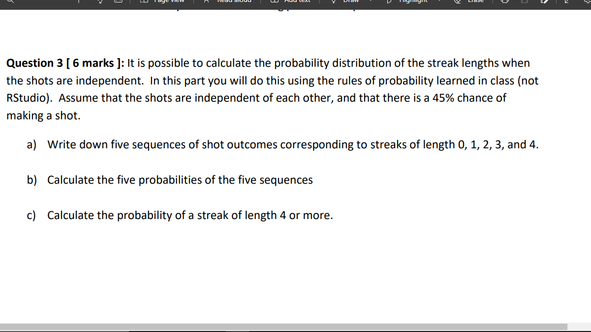 Solved Question 3 [ 6 marks ]: It is possible to calculate | Chegg.com