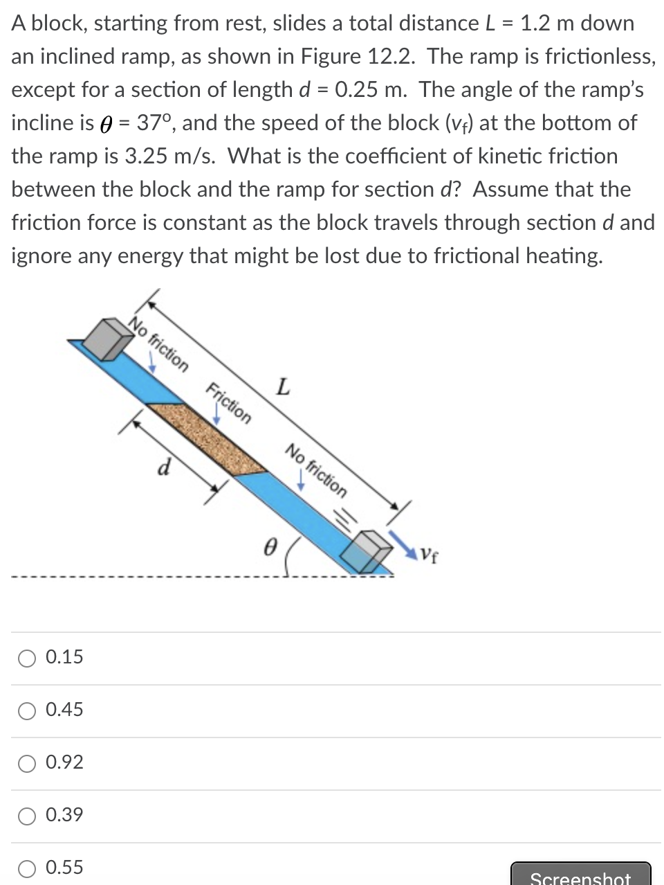 Solved A block, starting from rest, slides a total distance | Chegg.com