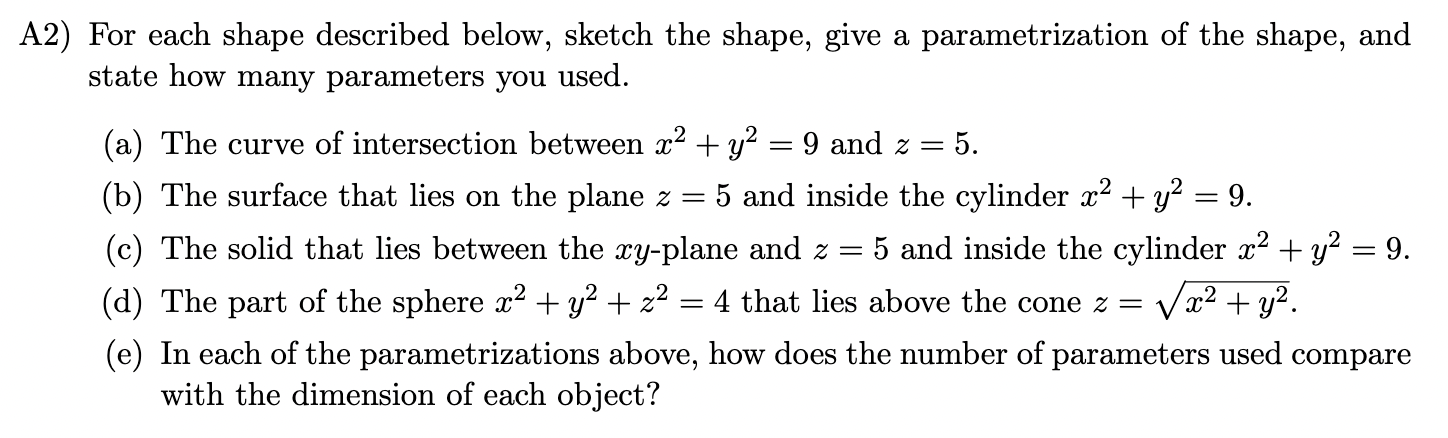 Solved A2) For each shape described below, sketch the shape, | Chegg.com
