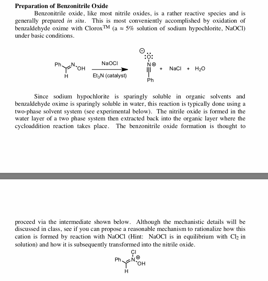 Solved MECHANISM OF NITRILE OXIDE + ALKENE CYCLOADDITION | Chegg.com