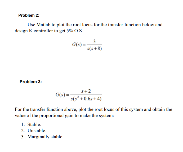Solved There are many methods for designing the K controller | Chegg.com