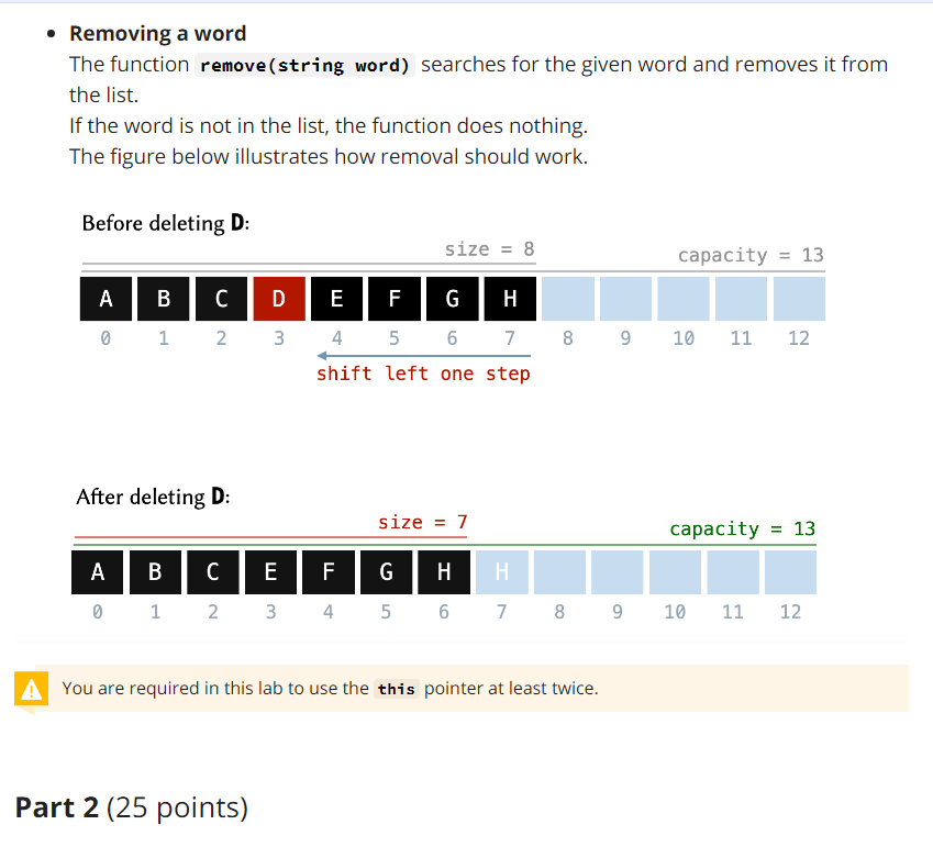 Solved A WordList Class Part 1 (75 points) Create a class | Chegg.com