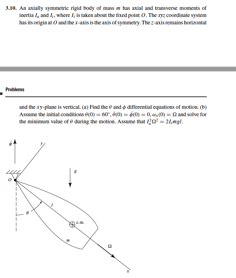 3.10. An axially symmetric rigid body of mass m has | Chegg.com
