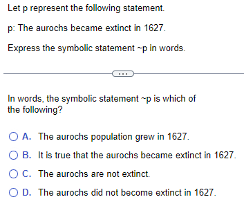 Solved Let p ﻿represent the following statement.p: The | Chegg.com