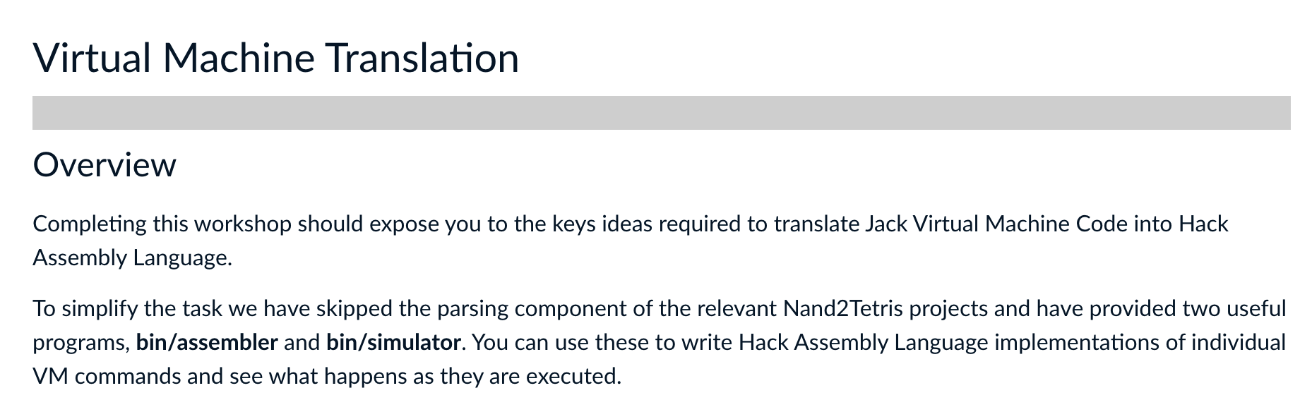 Solved Translate Jack Virtual Machine Code into Hack | Chegg.com