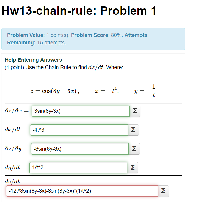 Solved Hw13-chain-rule: Problem 1 Problem Value: 1 point(s). | Chegg.com Solved Hw13-chain-rule: Problem 1 Problem Value: 1 point(s). | Chegg.com