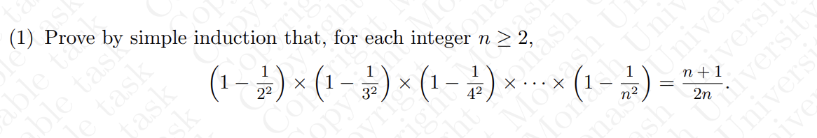 Solved (1) Prove by simple induction that, for each integer | Chegg.com