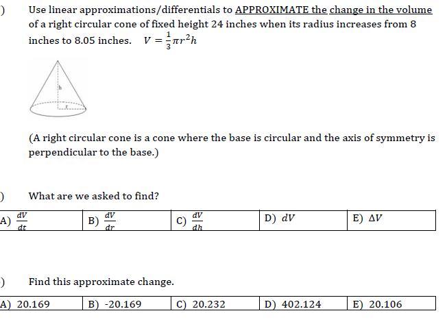 Solved ) Use linear approximations/differentials to | Chegg.com