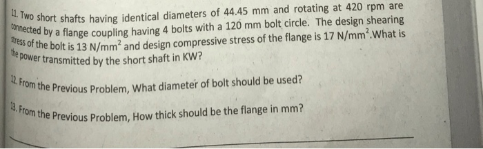 Solved Coupling (Machine Design) question 11 | Chegg.com Solved Coupling (Machine Design) question 11 | Chegg.com