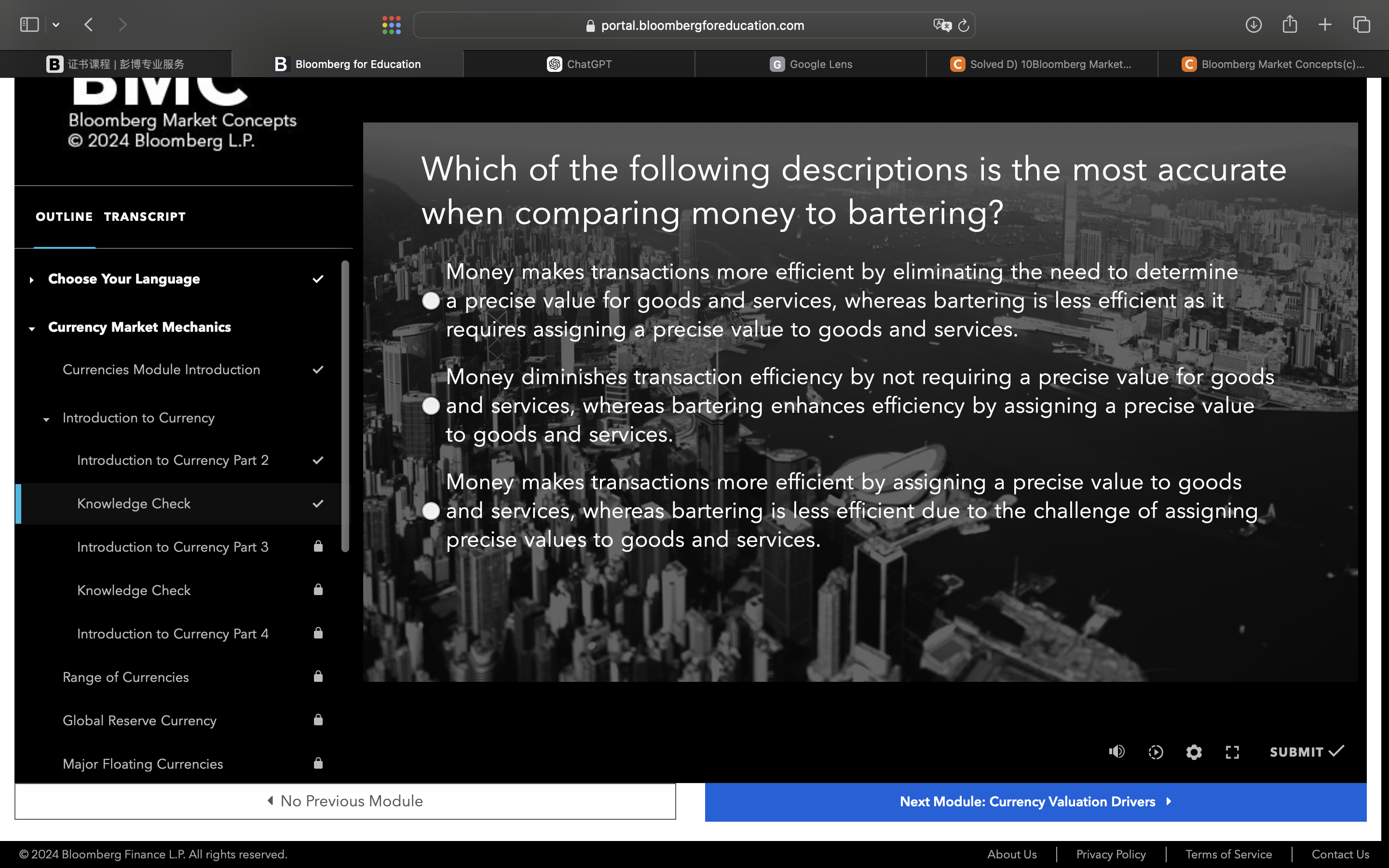 Solved Bloomberg Market Concepts© 2024 ﻿Bloomberg L.P.Which | Chegg.com