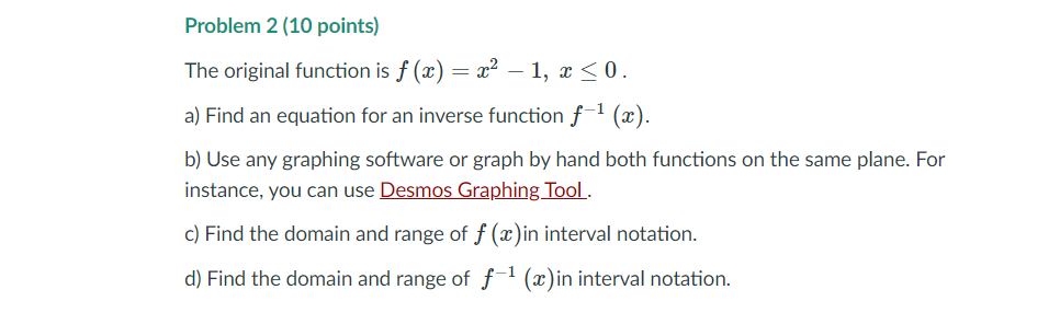 Solved Problem 2 (10 points) The original function is f(x) = | Chegg.com