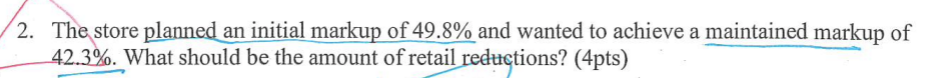 Solved The store planned an initial markup of 49.8% ﻿and | Chegg.com