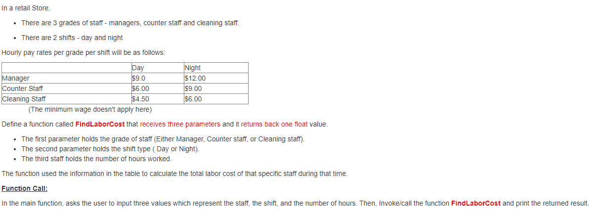 Solved In a retail Store, • There are 3 grades of staff - | Chegg.com