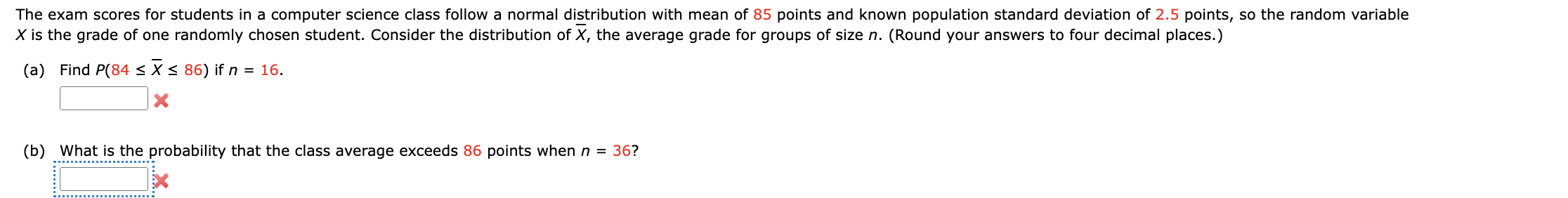 Solved The exam scores for students in a computer science | Chegg.com