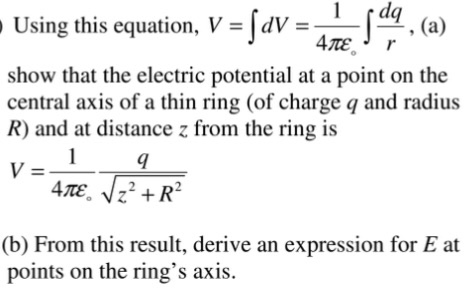 Solved Using this equation, V = integral dV = 1/4 pi | Chegg.com