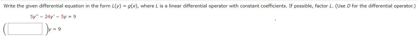 Solved Write the given differential equation in the form | Chegg.com