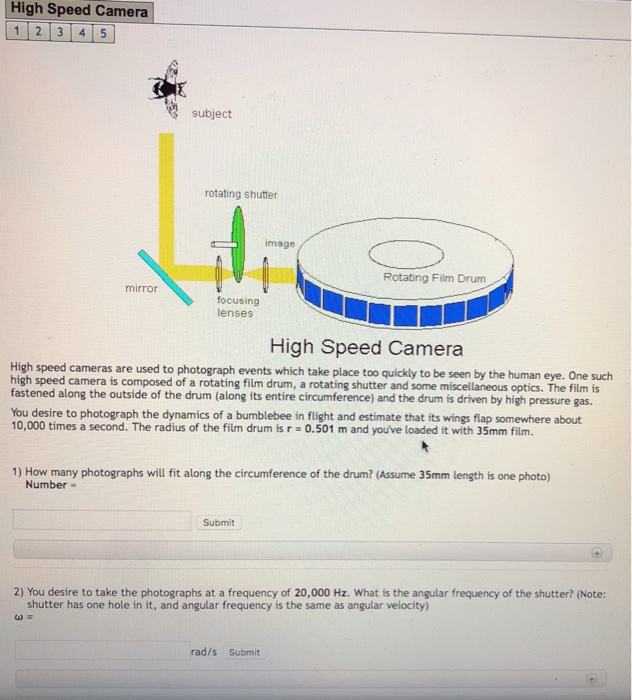 Solved High Speed Camera subject rotating shutter image | Chegg.com