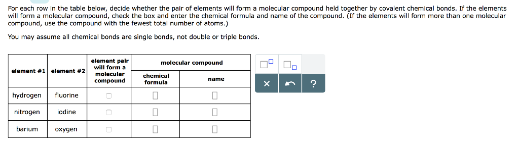 Solved For each row in the table below, decide whether the | Chegg.com