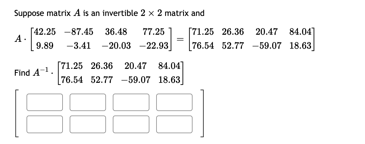 Solved Suppose matrix A is an invertible 2×2 matrix and | Chegg.com