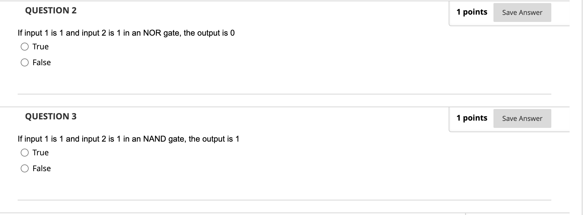 Solved If input 1 is 1 and input 2 is 1 in an NOR gate, the | Chegg.com