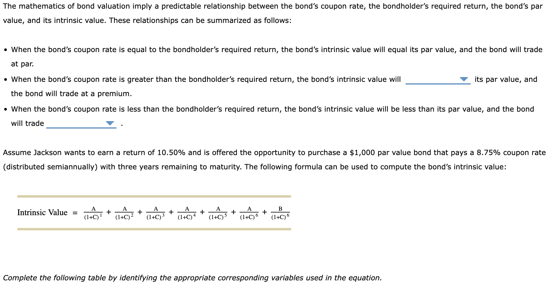 Solved The mathematics of bond valuation imply a predictable | Chegg.com