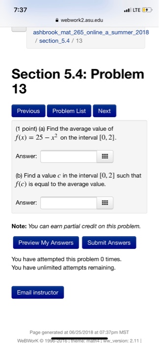 Solved 7:37 webwork2.asu.edu MAANEEcu ssecansa.e | Chegg.com