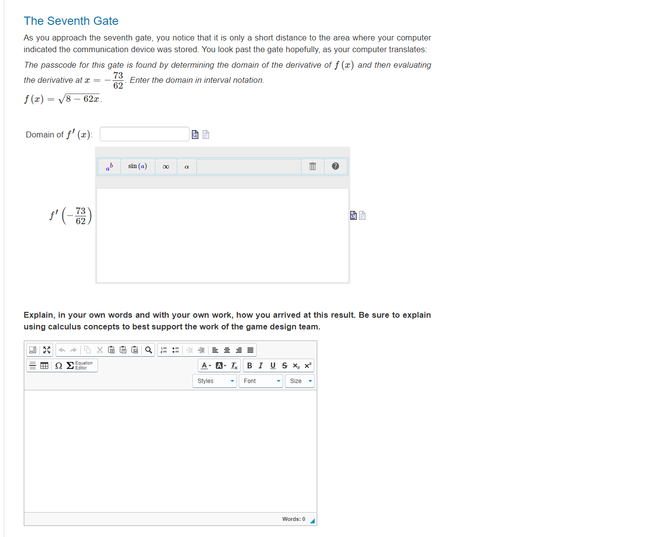 Solved The Seventh Gate As you approach the seventh gate, | Chegg.com