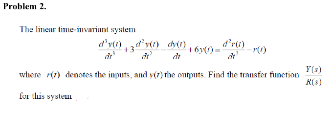Solved Problem 2.The linear time-invariant | Chegg.com