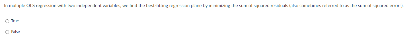 Solved In multiple OLS regression with two independent | Chegg.com