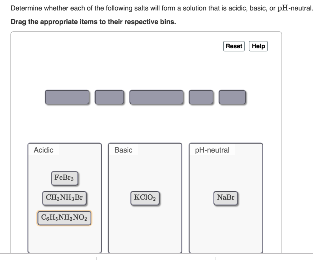 Solved Determine whether each of the following salts will | Chegg.com