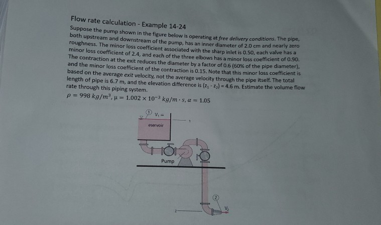 Solved Flow rate calculation - Example 14-24 Suppose the | Chegg.com