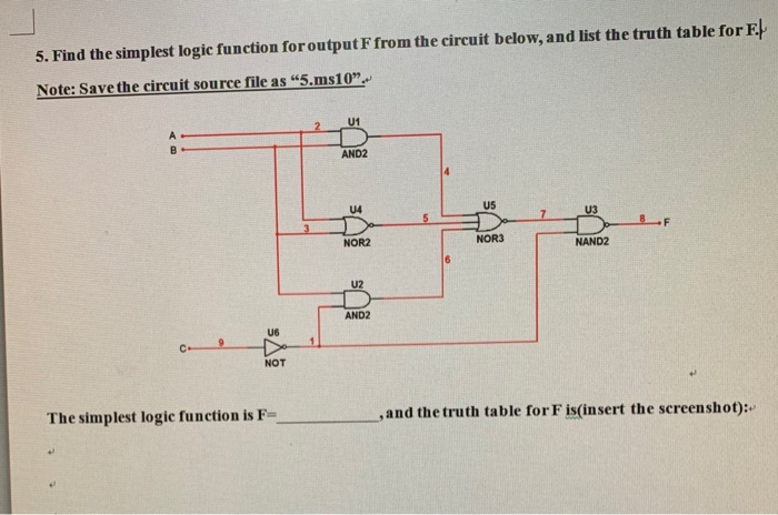 Solved 5. Find the simplest logic function for output F from | Chegg.com