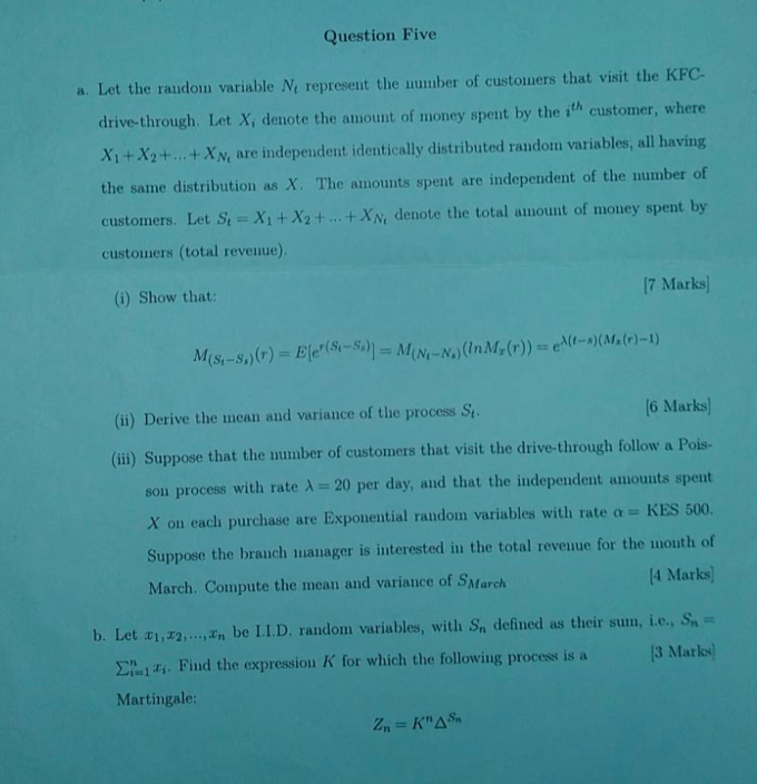 Solved a. Let the random variable Nt represent the number of | Chegg.com