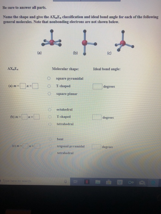 Solved Be sure to answer all parts. Name the shape and give | Chegg.com