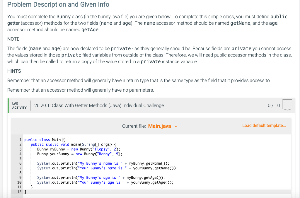 Problem Description And Given Info You Must Complete
