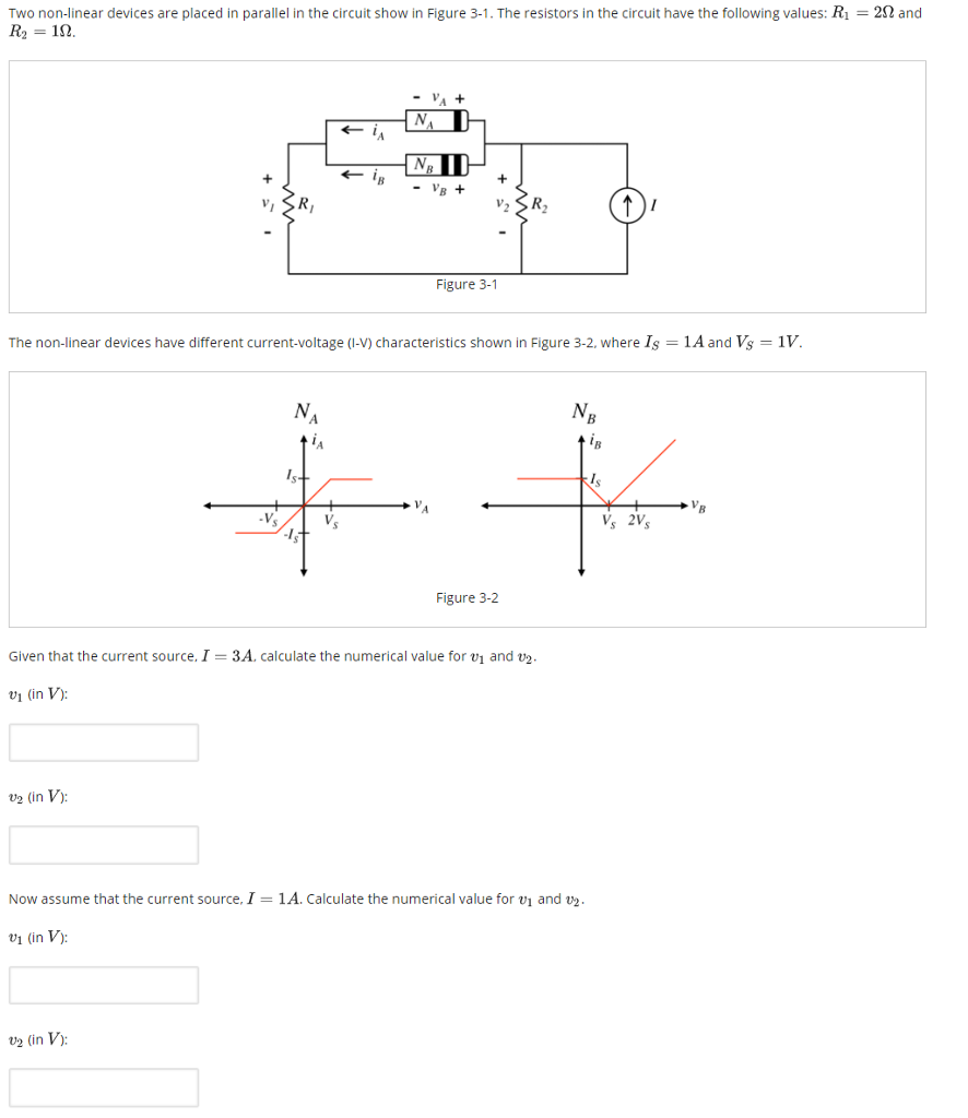 Solved Two non-linear devices are placed in parallel in the | Chegg.com