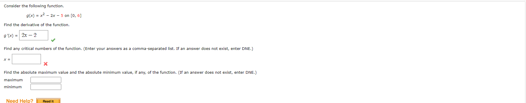 Solved Consider the following function. g(x) = x2 - 2x - 5 | Chegg.com