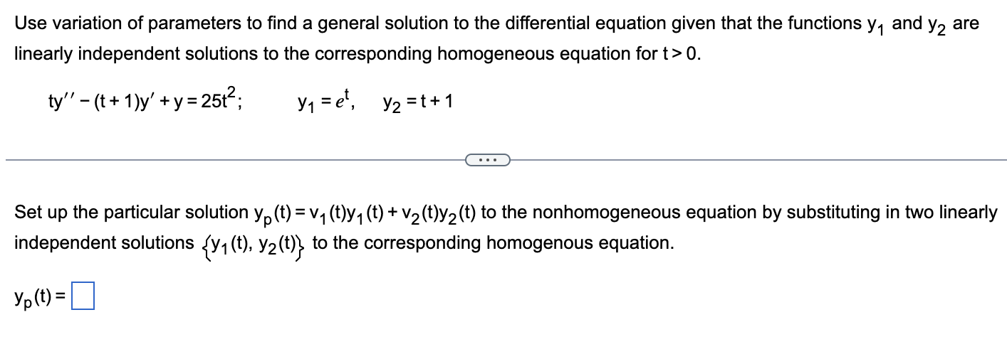 Solved Set up the particular solution | Chegg.com