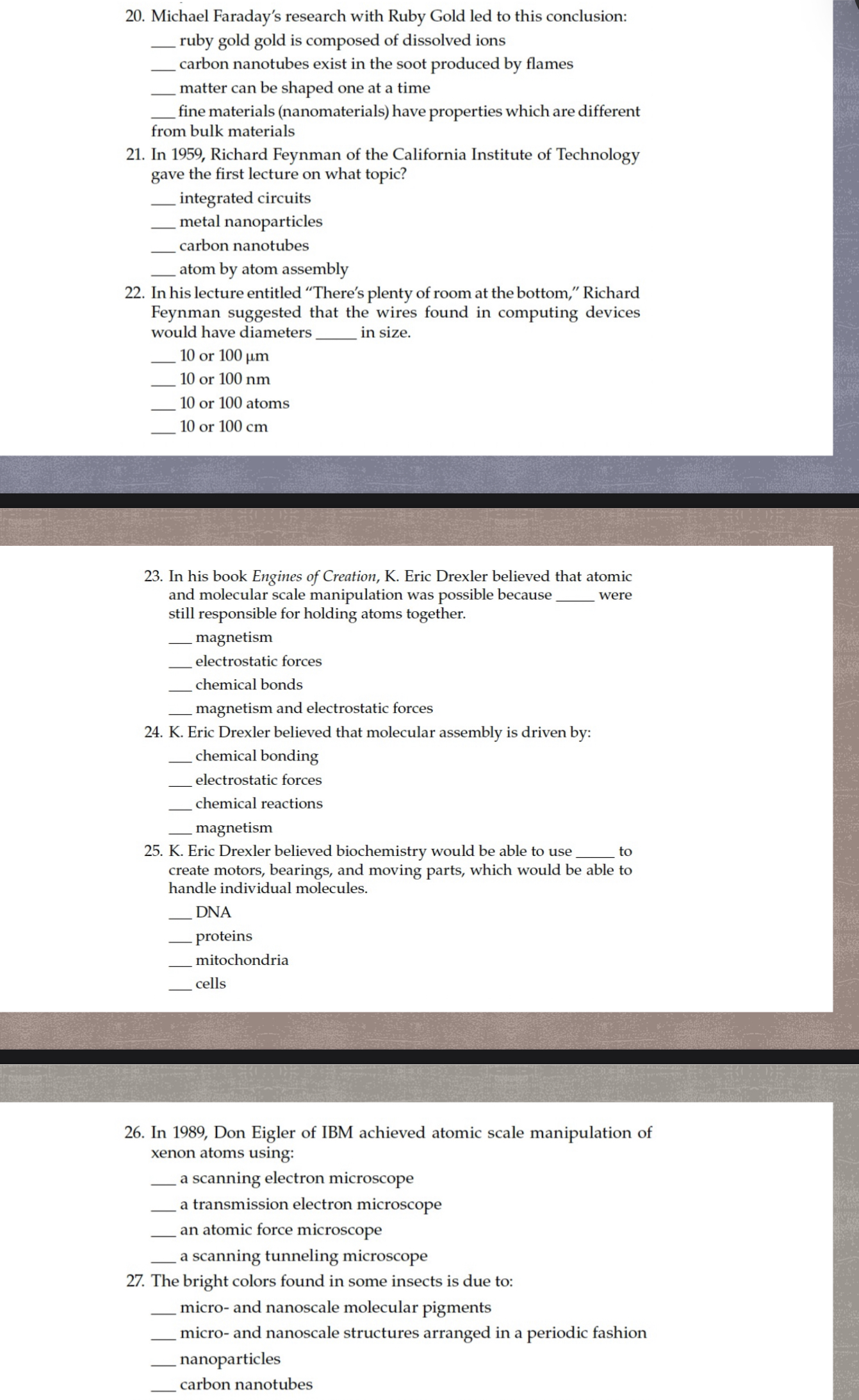 Solved 20. Michael Faraday's research with Ruby Gold led to | Chegg.com