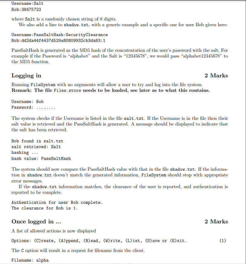Solved Part Two: Authentication and access control system 6 | Chegg.com