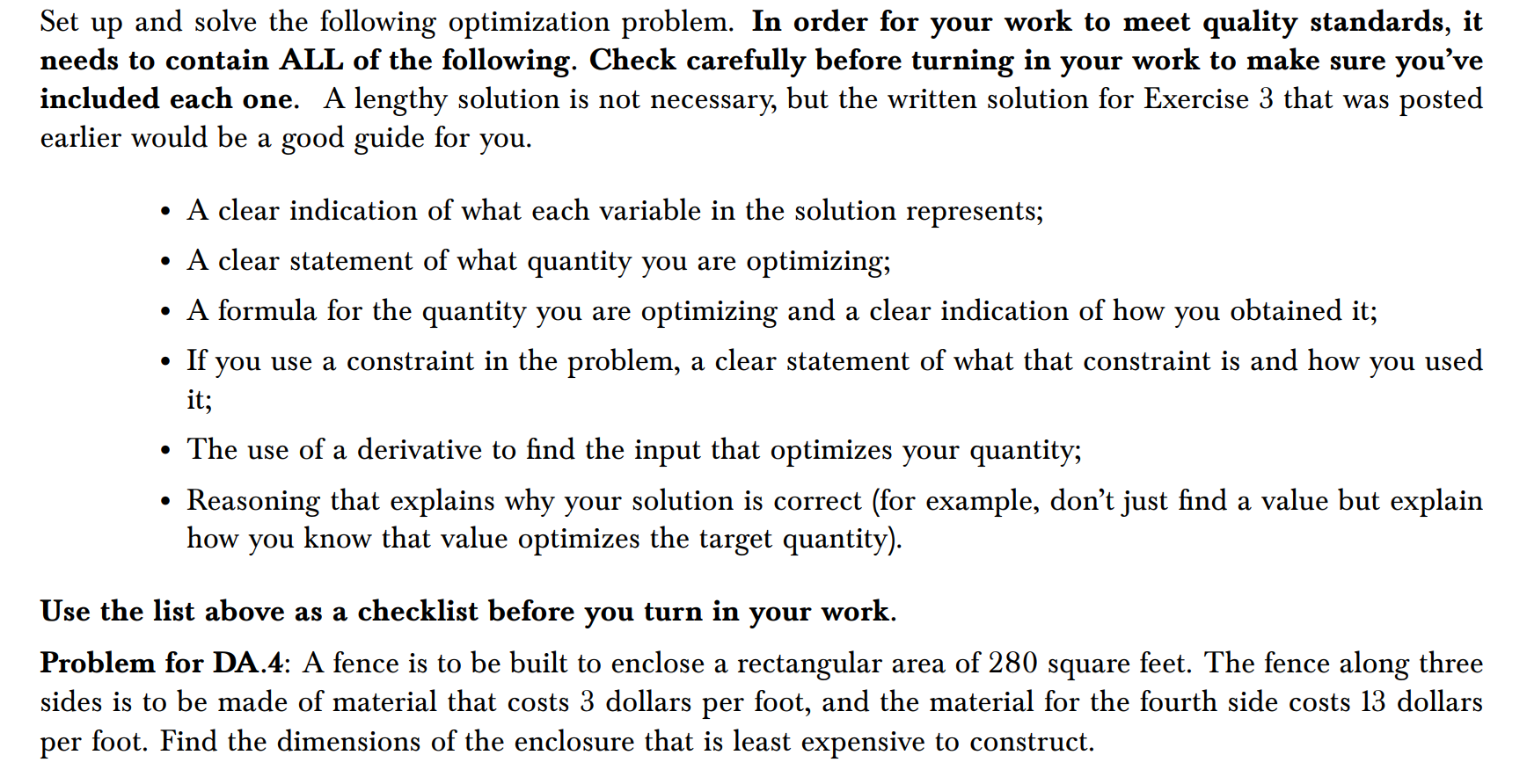 Solved Set up and solve the following optimization problem. | Chegg.com