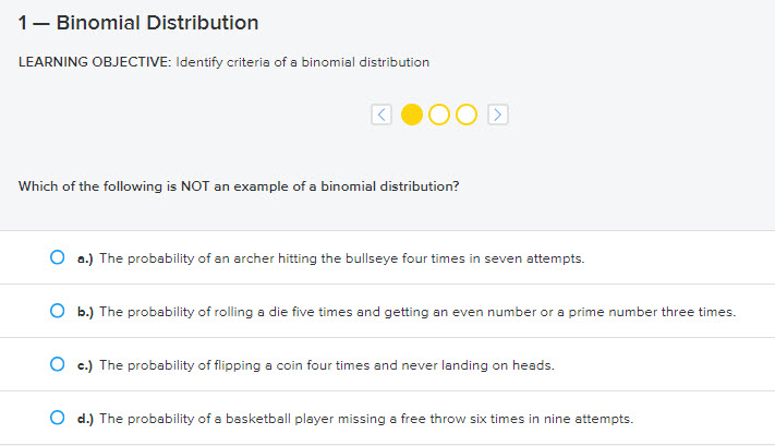 Solved 1 - Binomial Distribution LEARNING OBJECTIVE: | Chegg.com