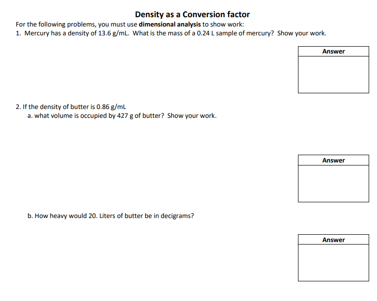 Solved 1. Solve the following problems using dimensional | Chegg.com